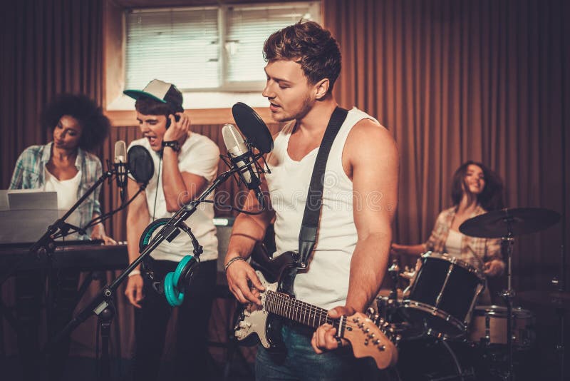 Music Band Performing in a Studio Stock Photo - Image of concert ...