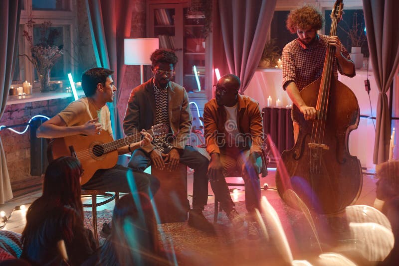 Music Band Playing Instruments Stock Image - Image of performer ...