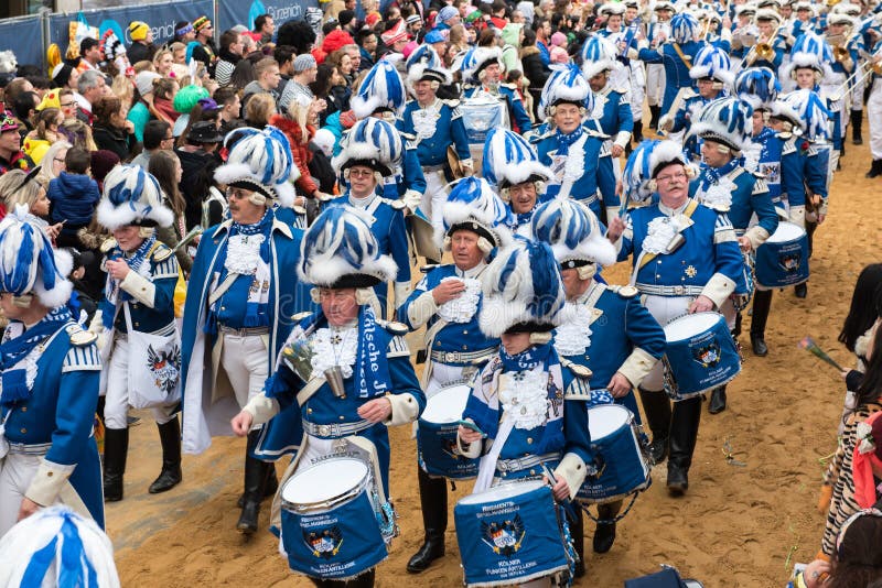 Music Band on the Rose Monday Parade in Cologne - Musicians in ...