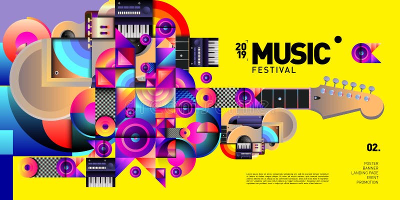Vector Colorful Music Festival for Event Banner and Poster. Stock ...