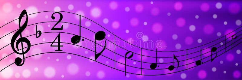 Vector Abstract Black Music Notes in Pink and Purple Gradient ...