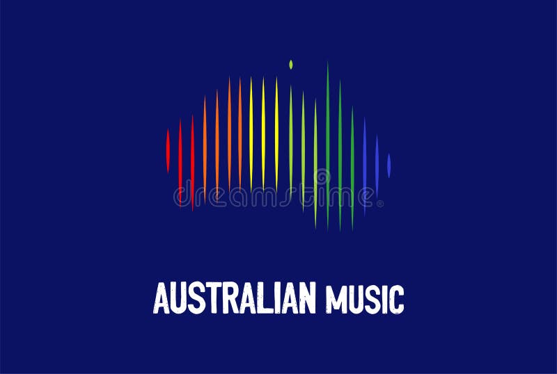 Music Bar Equalizer Wavefrom Shape Australian Continent Map Logo Design ...