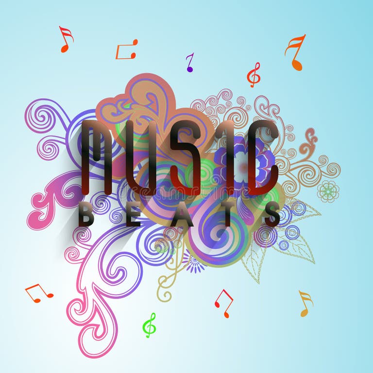 Music Beats Abstract Background Decorated with Music Stock Illustration ...