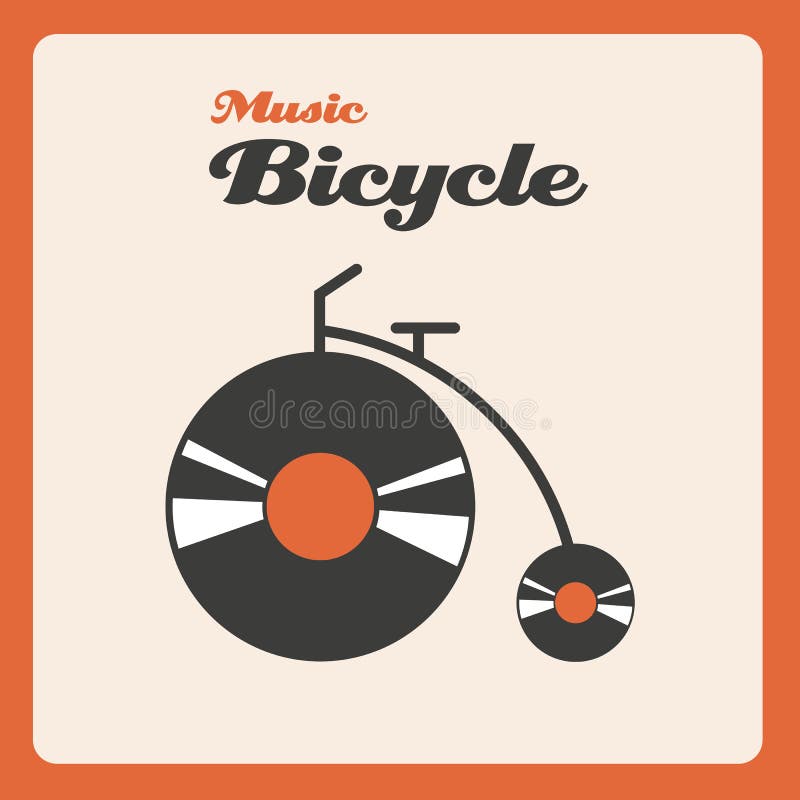 Music bicycle stock illustration. Illustration of poster - 43053092