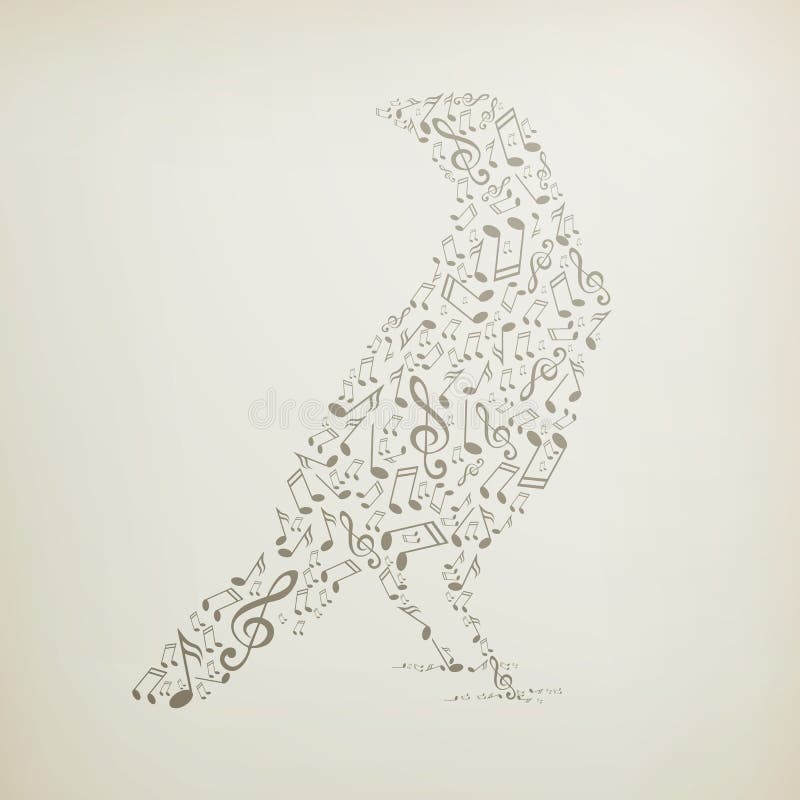 Bird and musical notes stock vector. Illustration of note - 29559375