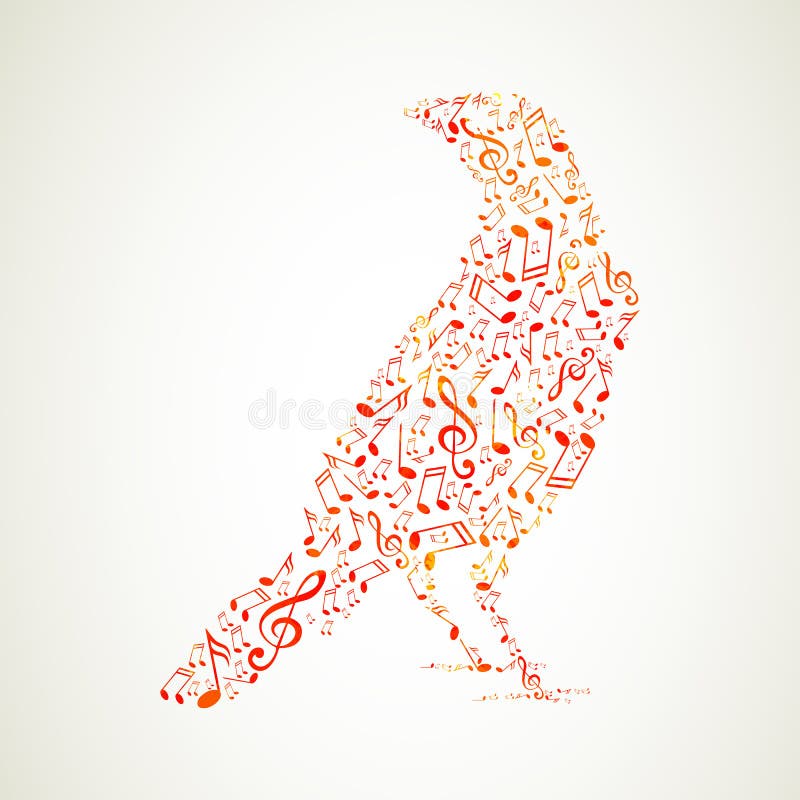 Music bird stock illustration. Illustration of silhouette - 38069314