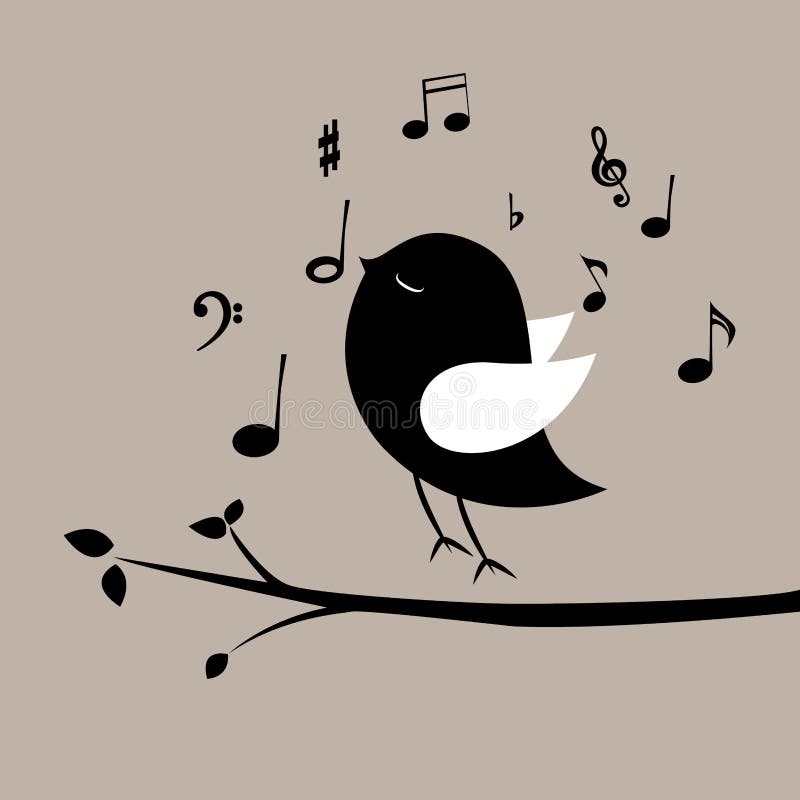 Music bird stock vector. Illustration of modern, gray - 32980452