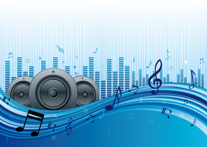 Music with blue wave stock vector. Illustration of singing - 17004223