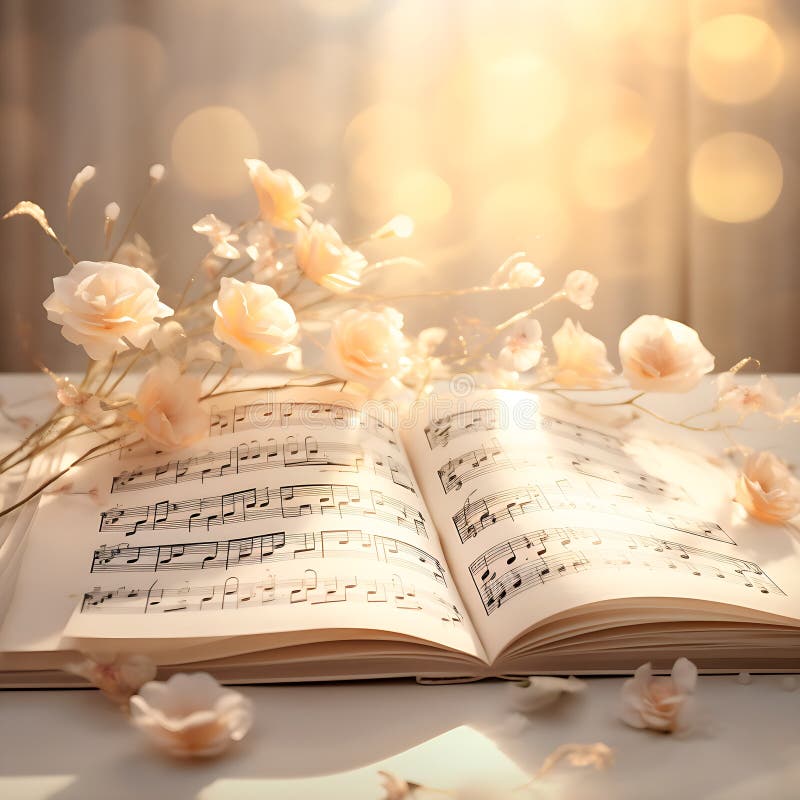 A Music Book with Flying Notes in a Fairytale Setting Generated by ...