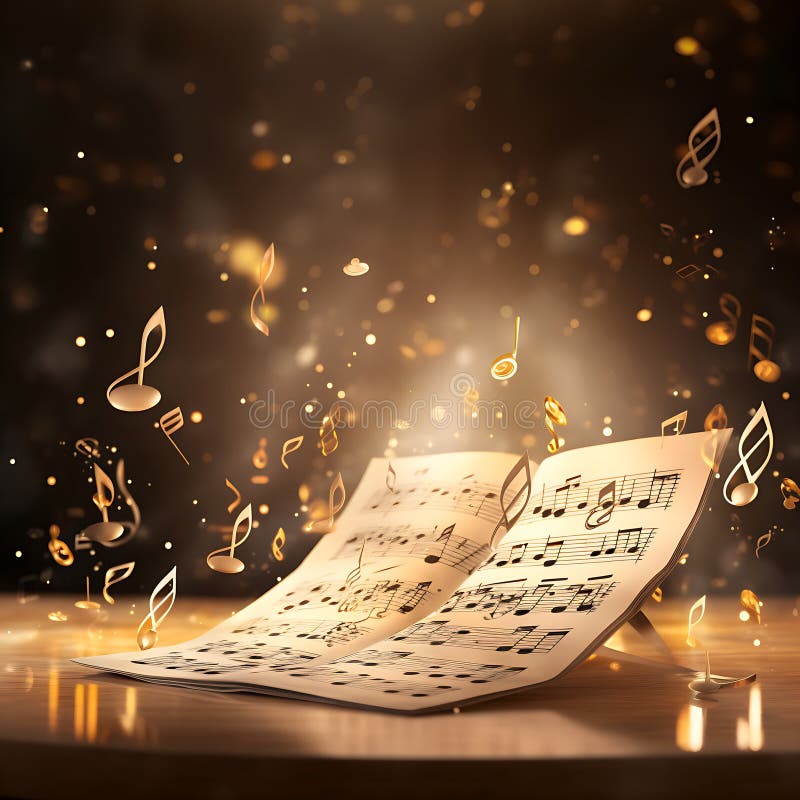 A Music Book with Flying Notes in a Fairytale Setting Generated by ...