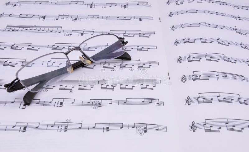 Music book and glasses stock photo. Image of light, education - 39945588