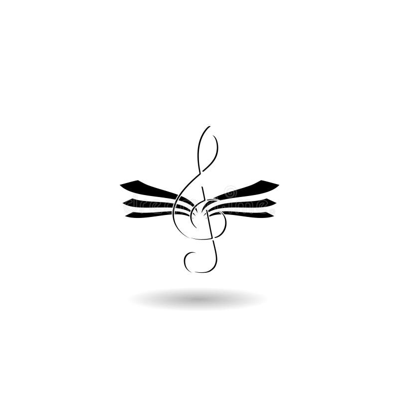 Music Book with Musical Note Icon Logo with Shadow Stock Vector ...