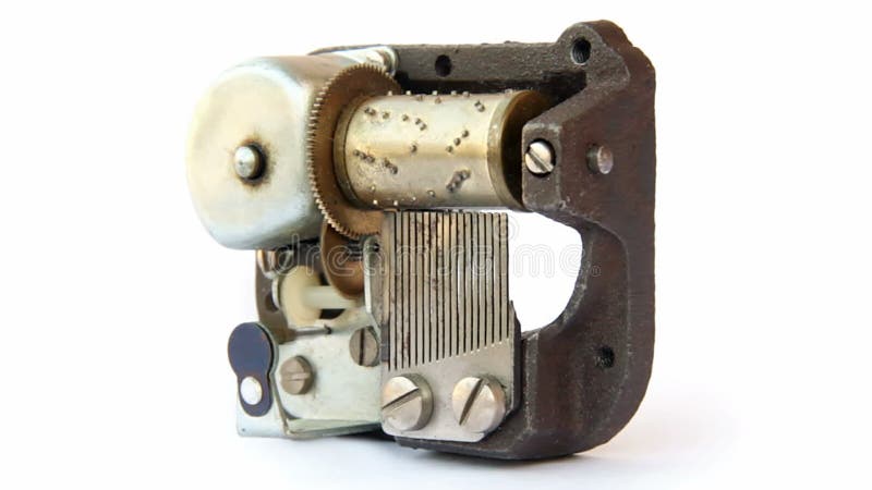 Music Box Mechanism, Macro Close Up. Playing Melody on Antique Device ...
