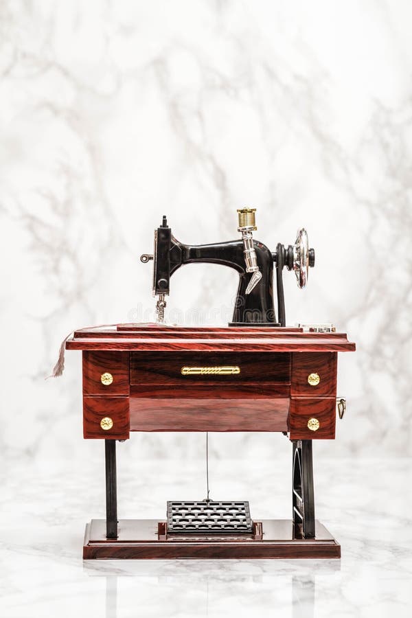 Music Box with a Shape of Vintage Sewing Machine Stock Image - Image of ...