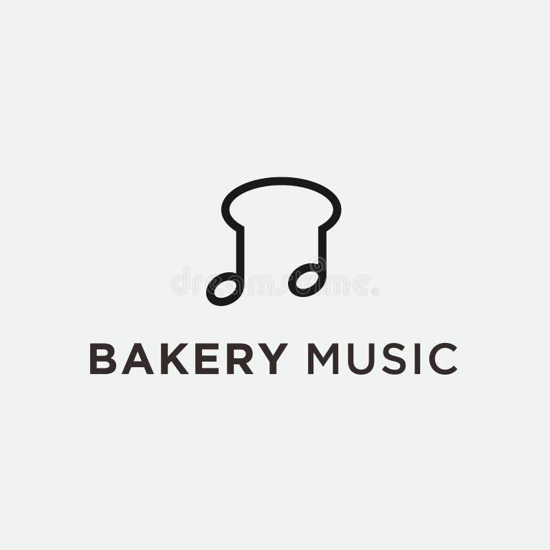 Music Bread Logo Icon Design Stock Vector - Illustration of drawing ...