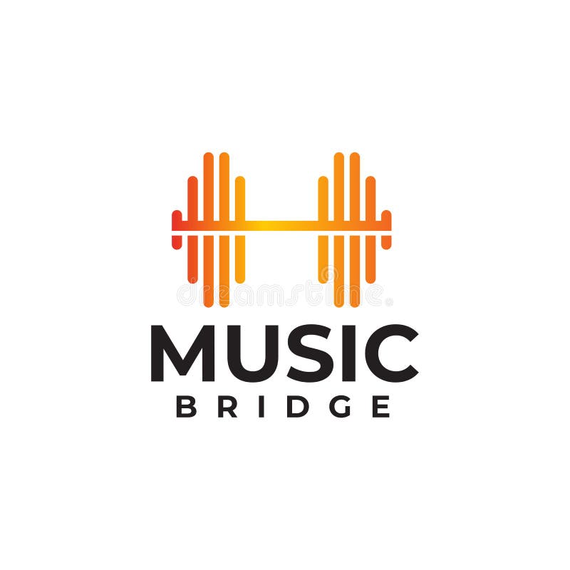 Music Bridge with Music Wave Icon Logo Design Stock Vector ...
