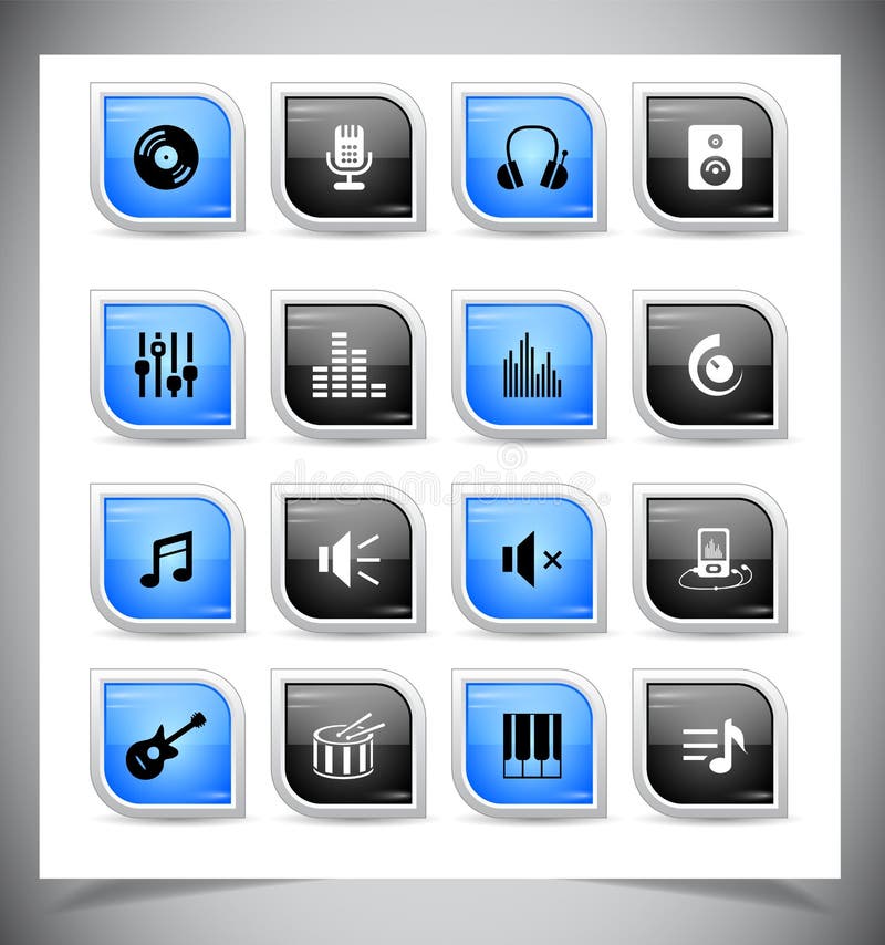 Music buttons stock illustration. Illustration of loudspeaker - 39967273