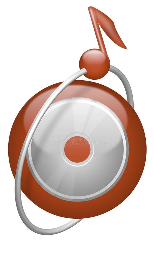Music CD Button Note in Orbit Stock Illustration - Illustration of ...