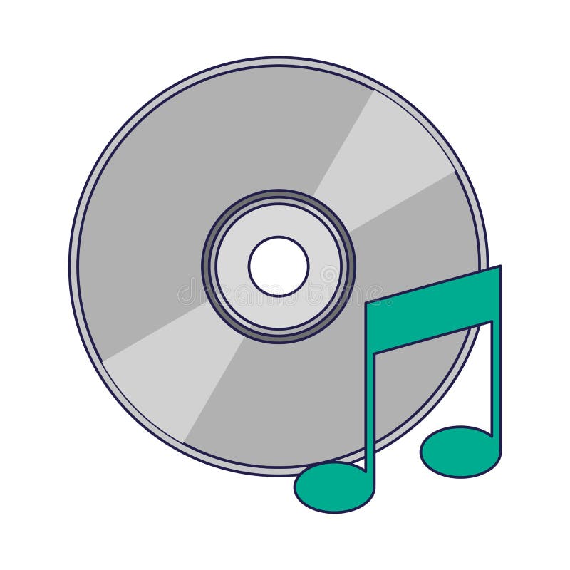 Music Cd Rom with Note Symbol Stock Vector - Illustration of blueray ...