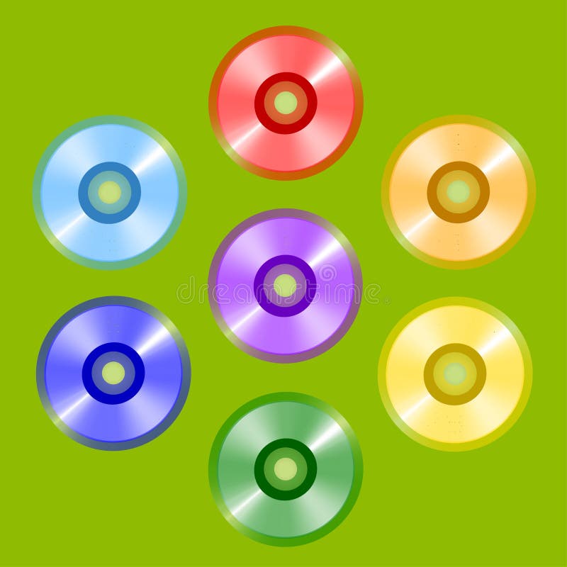 Music CDs, All Colors of the Rainbow Stock Illustration - Illustration ...