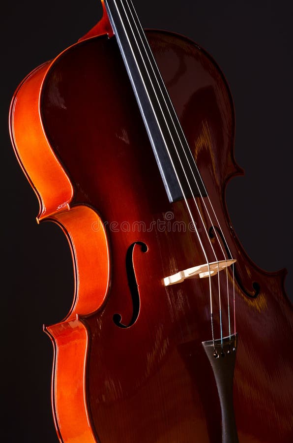Music Cello in dark room stock image. Image of instrument - 24758677