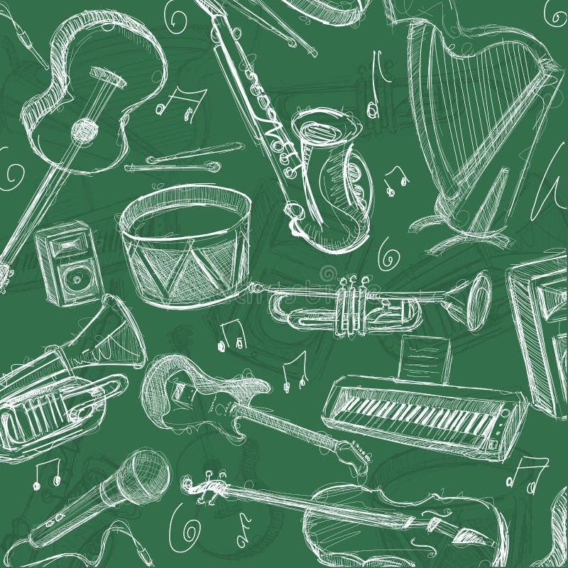 Music chalkboard stock illustration. Illustration of acoustic - 42743808