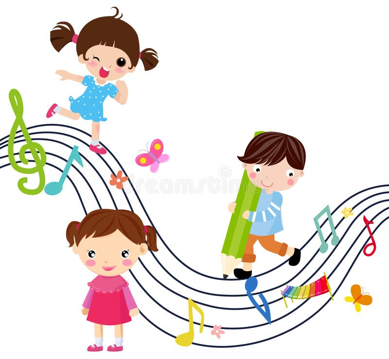 Cartoon children and music stock vector. Illustration of graphics ...