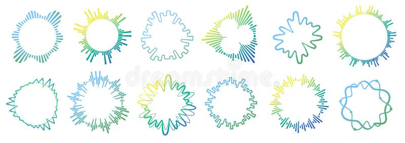Music Circle Sound Wave. Audio Signal Circular Waveforms, Voice and ...