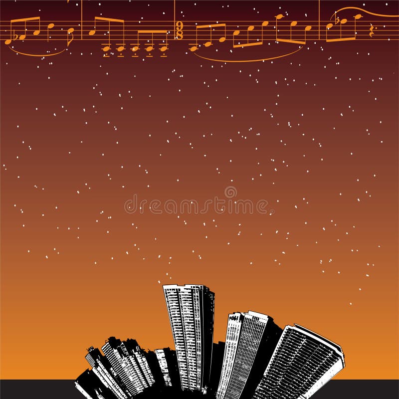 Raining Music Winter Song Greeting Card Stock Illustration ...