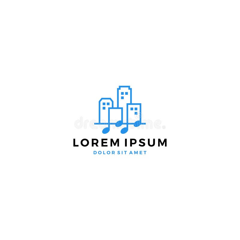 Music city stock illustration. Illustration of city - 141392952