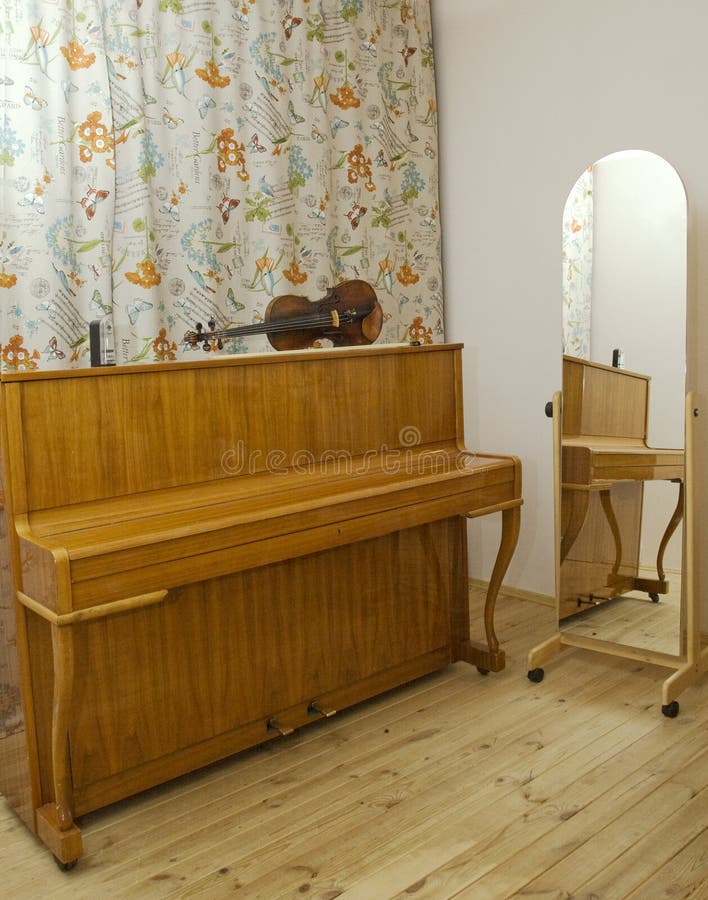 Music Class,interior in Music Class with Piano and Violin Stock Photo ...