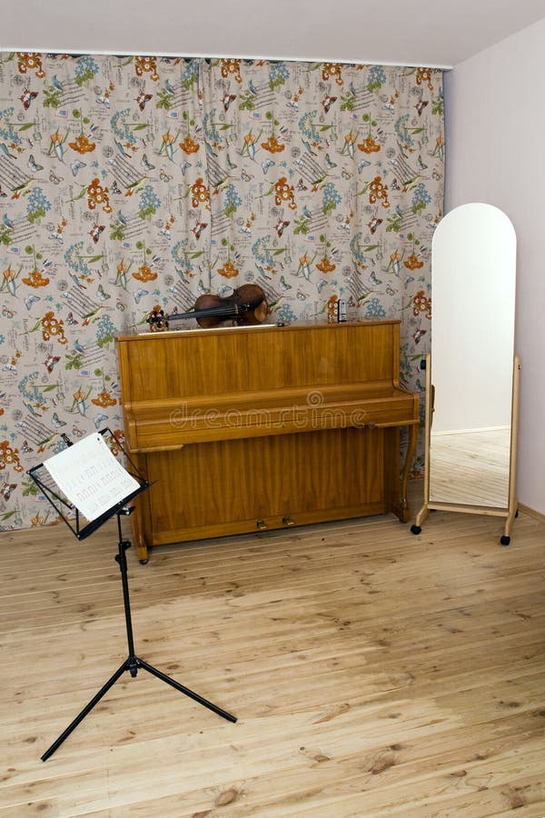 Music Class,interior in Music Class with Piano and Violin Stock Photo ...
