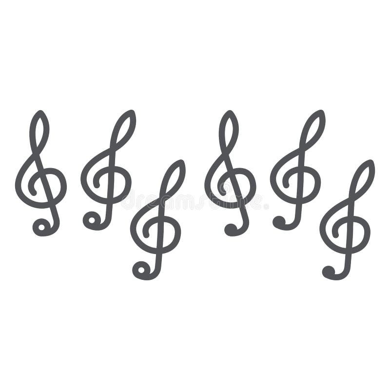 Treble Clef Flat Icon, Music and Instrument Stock Vector - Illustration ...