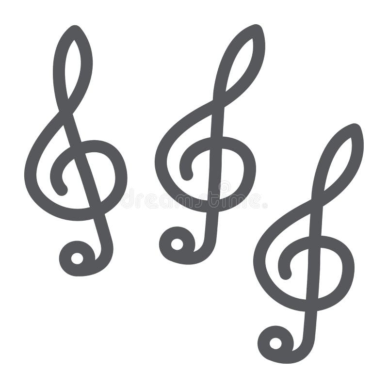 Treble Clef Flat Icon, Music and Instrument Stock Vector - Illustration ...