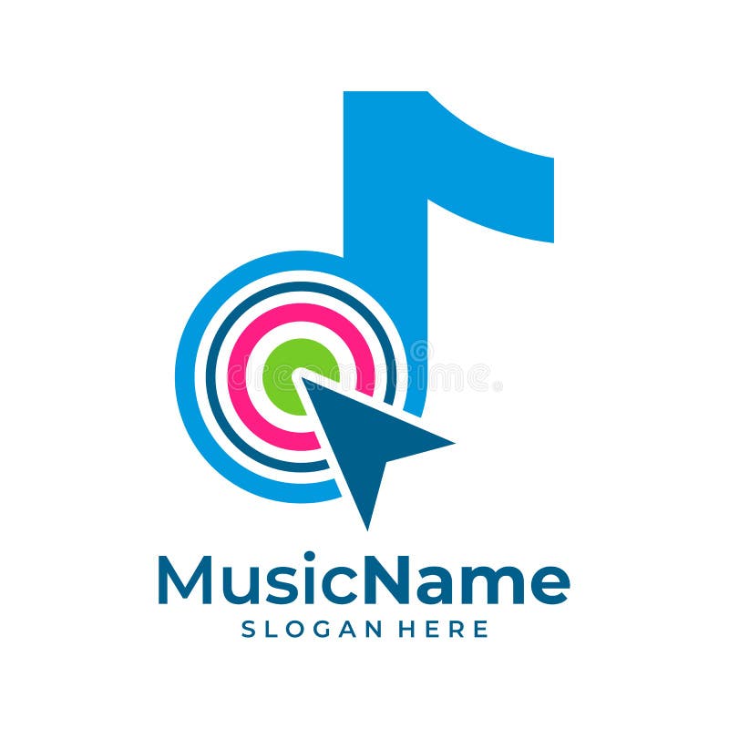 Music Click Logo Vector. Touch Music Logo Design Template Stock ...
