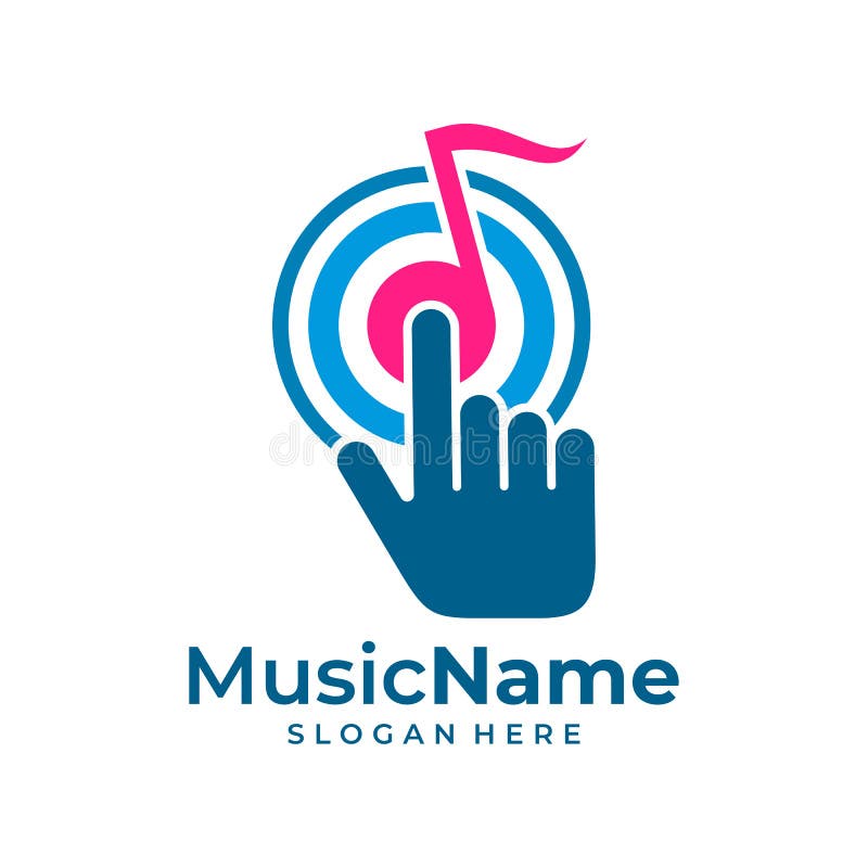 Music Click Logo Vector. Touch Music Logo Design Template Stock ...