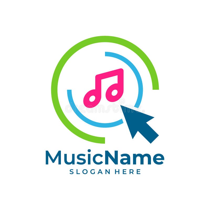 Music Click Logo Vector. Touch Music Logo Design Template Stock ...