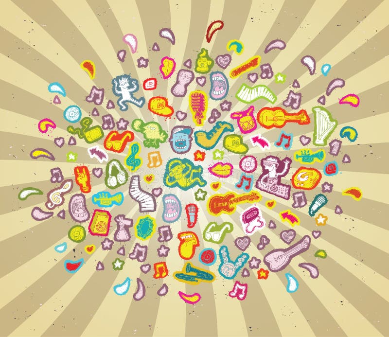 Music Cloud in colors stock vector. Illustration of drawing - 30054741