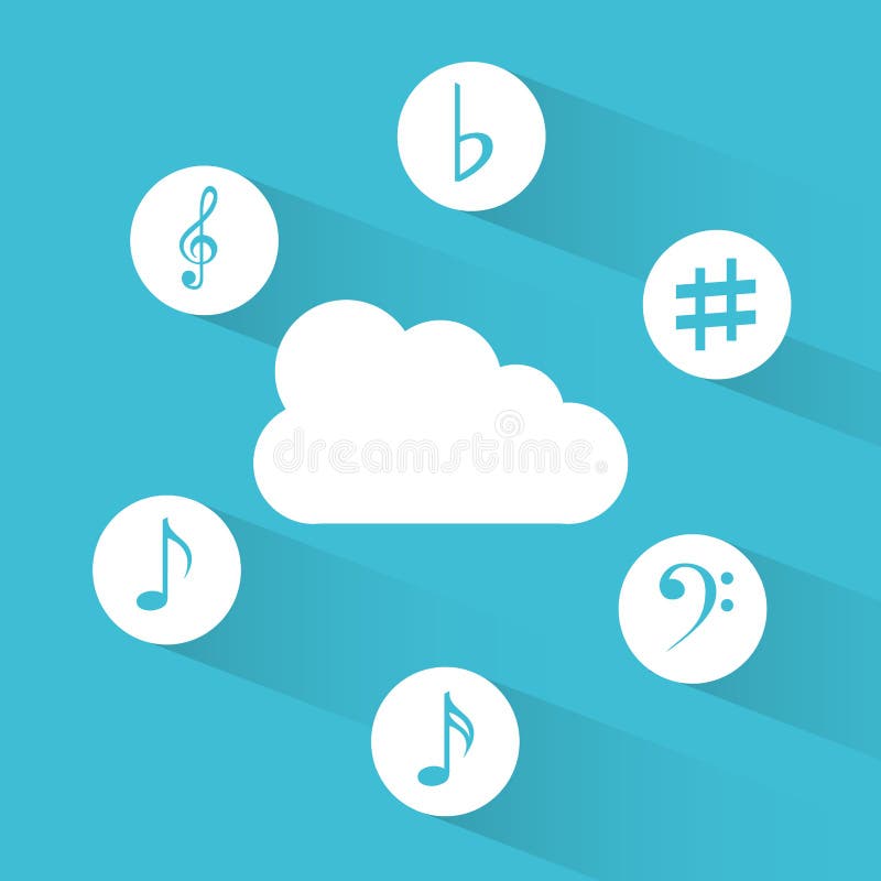 Music cloud stock vector. Illustration of application - 51749248