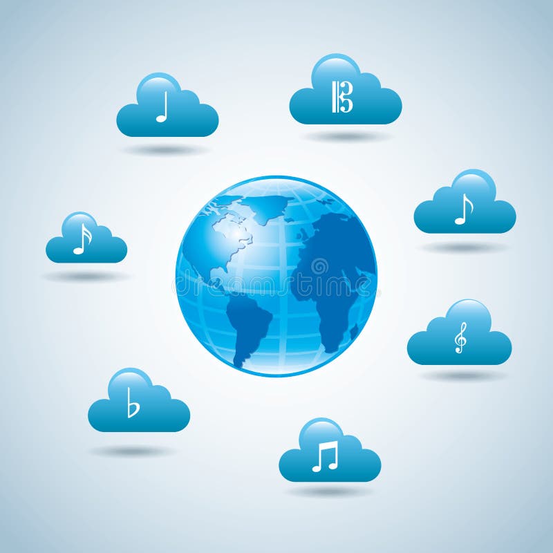 Music cloud stock vector. Illustration of computer, network - 51749410