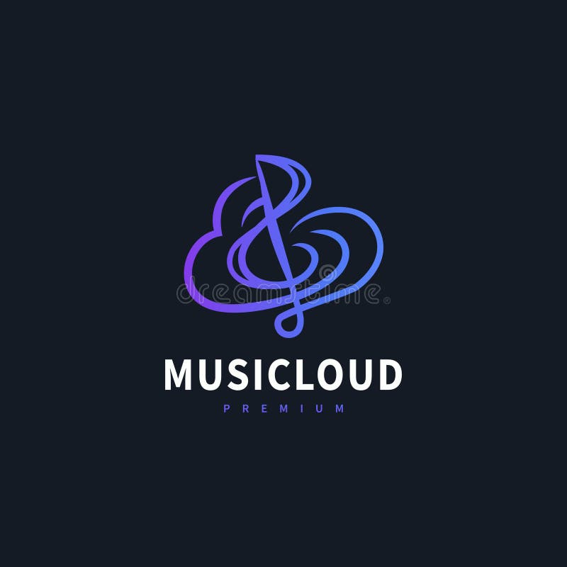 Music Cloud Digital Logo Design Illustration 3 Stock Vector ...