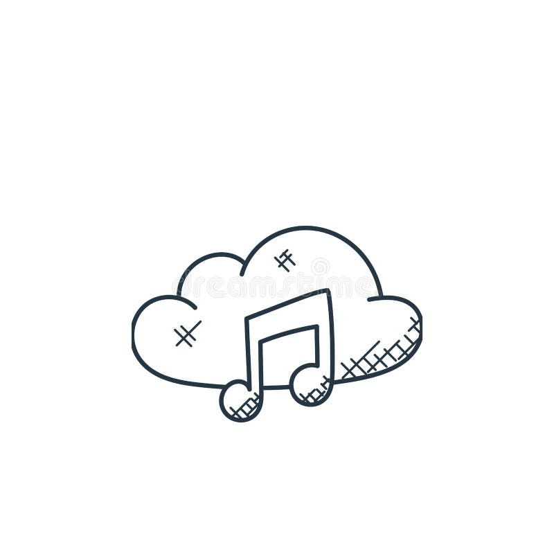 Music Cloud Icon Vector from Music Concept. Thin Line Illustration of ...