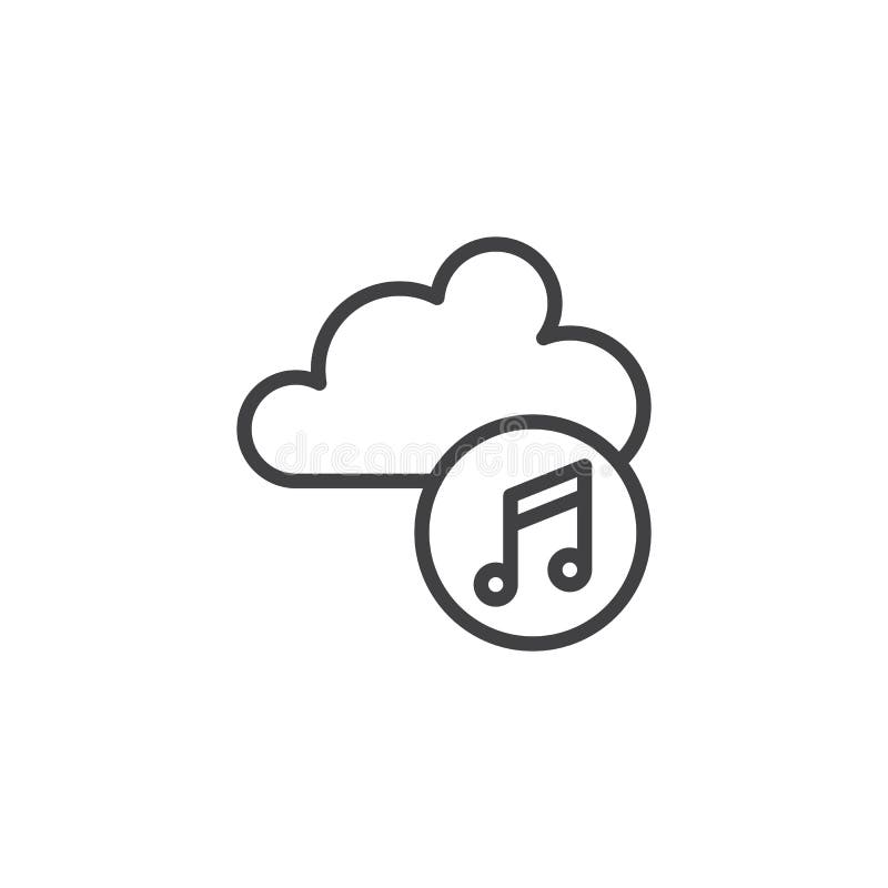Cloud music vector icon stock vector. Illustration of multimedia ...