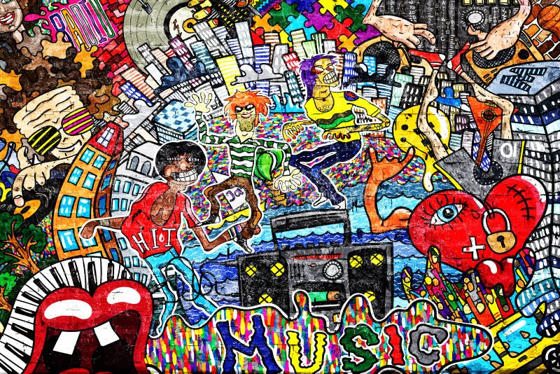 Music collage stock image. Image of microphone, leisure - 61136219