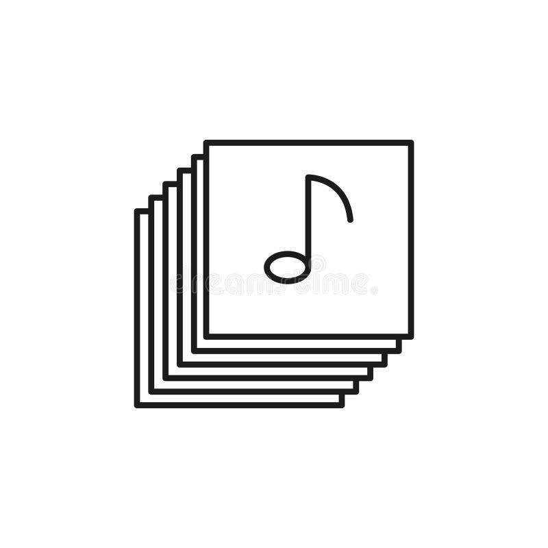 Music Collection Icon Flat Line Symbol Set Stock Illustration ...