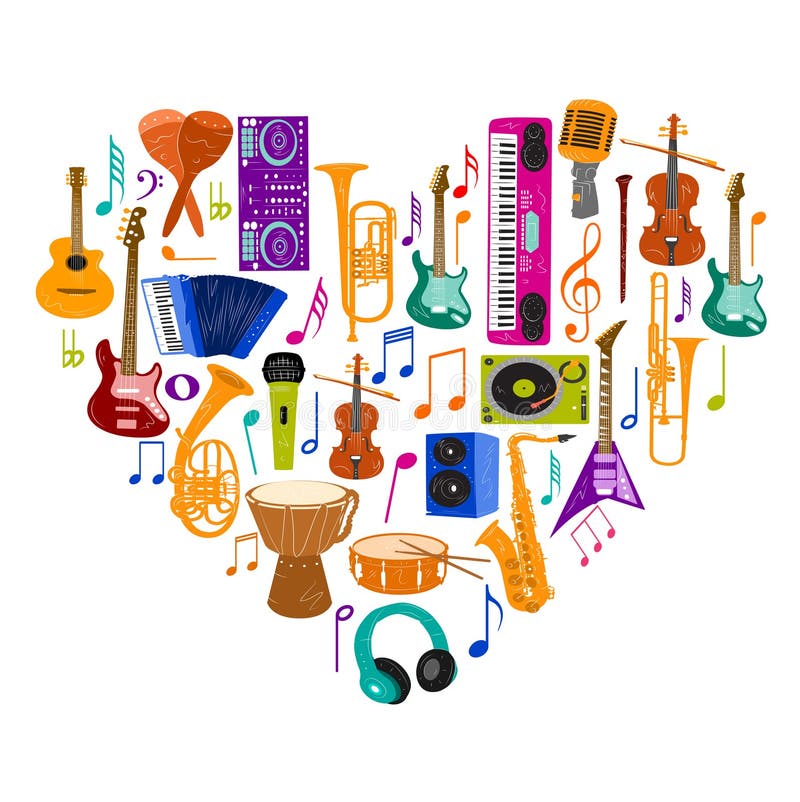 Music Notes Staff Heart Stock Illustrations – 188 Music Notes Staff ...
