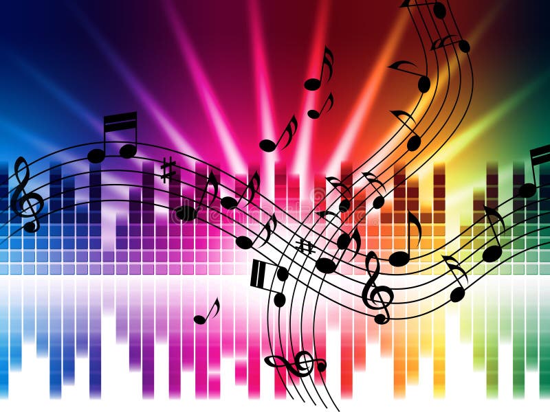 Music Colors Background Means Singing Playing or Disco Stock ...