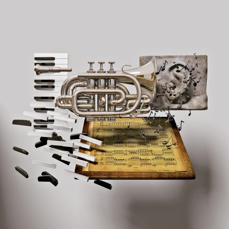 Music composition concept stock illustration. Illustration of ...