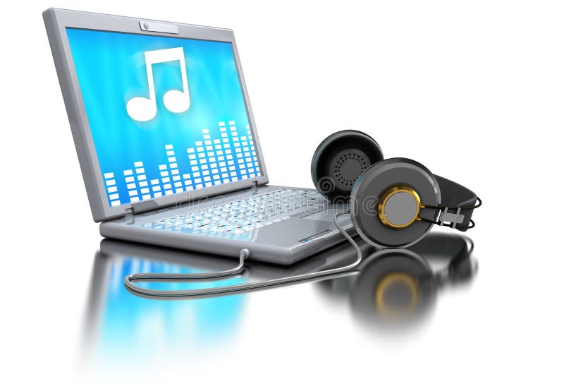 Music computer stock illustration. Illustration of white - 13845482