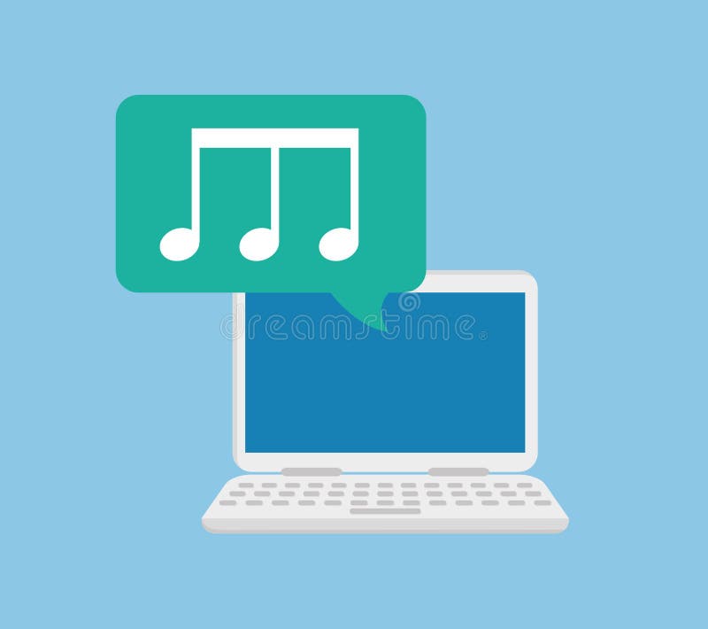 Music the computer stock vector. Illustration of abstract - 38095399